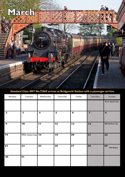 Steam Locomotives of British Railways Calendar 2026 | Writtle Photographic